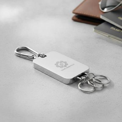 China Customized Logo Metal Keychain Holder Polished Silver Durable Compact Organizer Perfect for Travel and Daily Essentials for sale
