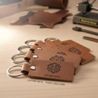 China Laser Engraving Logo Leather Key Chains Durable Rectangle Shape Perfect for Custom Business Gifts and Personalized Items for sale