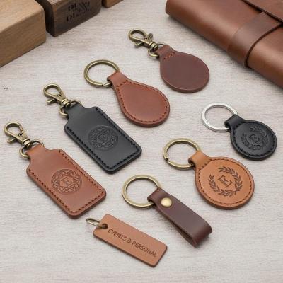 China Keychain Leather Key Chains Featuring Laser Engraving Logo Customization Choose Engraving Or Embossing Perfect for Events and Personal for sale