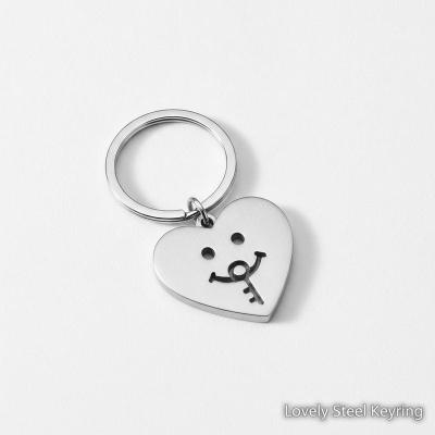China Silver Lovely Steel Keyring Cute Key Chain Durable Stylish Metal Key Holder Ideal for Corporate Gifts Events and Everyday for sale