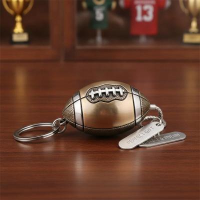 China 1 Piece Cute Metal Keychain Football Shape Perfect Gift Accessory Durable Stylish Football Themed Key Chain for Everyday for sale