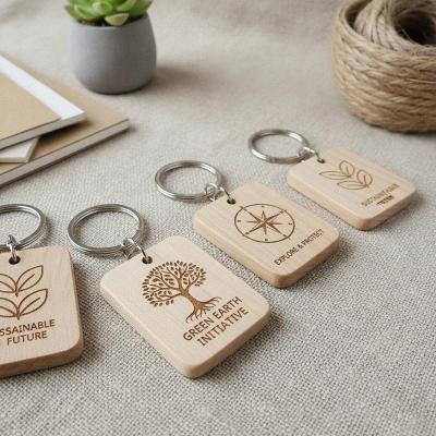China Eco-Friendly Wooden Keychain Engraving Standard Size Custom Designs Perfect Gift Item For Campaigns And Client Giveaways for sale