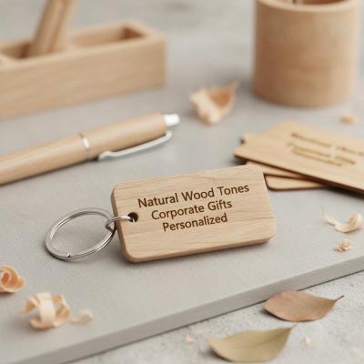 China Natural Wood Tones Wooden Keychain Engraving Customizable Standard Size Perfect for Corporate Gifts Items and Personal for sale