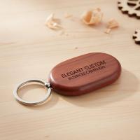 China Personalization Engraved Wooden Key Ring Polished Finish Elegant Custom Product Perfect For Business Marketing Campaigns for sale
