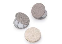 China Debossing Cosmetic Compact Mirror Purse Cute Pattern PU Leather for sale
