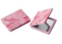 China Marble Engraved Handbag Compact Mirror Decorative Silver Stamping Pantone for sale