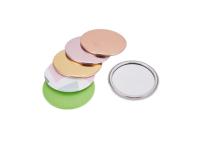China Mini Unique Silver Compact Mirror Engraved Debossing Metal Logo Single Sides for sale