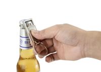 China Zinc Alloy Engraved Metal Bottle Opener Keychain Rectangle Souvenir for sale