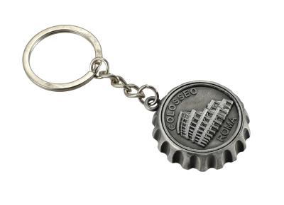 China Matt Gun Bottle Cap Keychain Iron Personalized Bottle Opener Keychain for sale