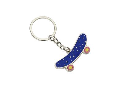 China Zinc Alloy Cute Metal Keychain 3.5mm Iron Skateboard Key Chain Souvenir Gift for sale