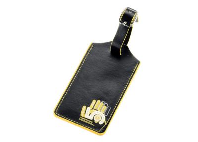 China IMEGA PU Leather Travel Luggage Tag Rectangle Customized Personalized Baggage Tag for sale