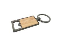 China Metal Bamboo Bottle Opener Customized Laser Keychain Gun Black Color Keyring for sale