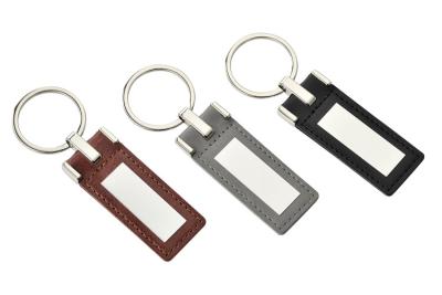 China Promotional Custom Leather Keyring Debossing Personalized Logo Zinc Alloy Material for sale