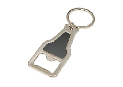 China Beer Shape Silver Metal Key Holder Holder Keyring Bottle Opener Keychain for sale
