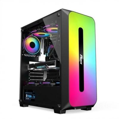 China Micro ATX /ATX/ITX CASE Dazzle ARGB Effect Front Panel Bottom Mount Power Supply Available in Black and White for sale