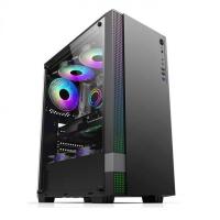 China Mid-Tower PC Gaming Case ETEK Mid Tower PC Gaming ATX Computer Case Support 6 ARGB fans, Tempered Glass Side Pandel. for sale
