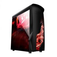 China ETEK Airflow ATX Mid-Tower With Hollow & Transparent Front Panel Full Acrylic Left Side Panel for sale