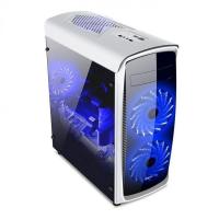 China ETEK ATX Mid-Tower Case Acrylic Front & Side Panel Full Side View Black And White for sale
