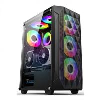 China ETEK - ATX/Matx Computer Case Tempered Glass panel on Side Pressed Mesh Front Panel Support Water-cooled Radiator for sale