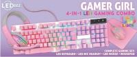 China Compact Lightweight All-pink Gaming Keyboard With Static Rainbow Backlight Plus Matching Pink Headphones Mouse And Mouse Pa. for sale