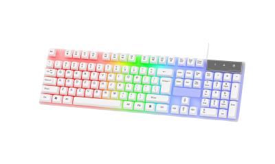 China 104 Keys Full-size Gaming Keyboard easy To Carry  Cool LED Rainbow Backlight All FN+F1-F12 Keys for sale