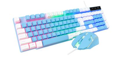 China Compact And Portable Featuring Rainbow Static Lighting And High end Carbon Film 2-in-1 Keyboard And Mouse for Gamers Creatives for sale