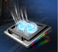 China Laptop Cooling Tray With RGB Lighting Two 14cm Fans Running At 1400±10% RPM 7 Levels Of Height Adjustment For Gamers DIY Enthusiasts for sale