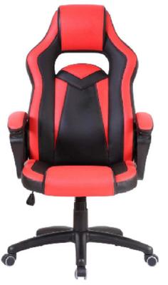 China Sleek Black And Red PU Design 350mm Nylon Base With PU Castors Tilt Mechanism For Multiple Sitting Positions for Office Workers for sale