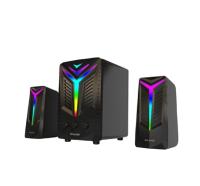 China Satellite Speakers 20W Subwoofer High-gloss Black Finish RGB Lighting Portable Remote Bluetooth 5.0 AUX Input for sale