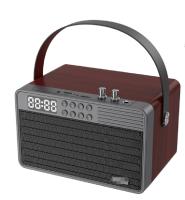China Supports Bluetooth AUX TF Card U Disk FM Radio Wireless Microphone Wooden ABS Iron Mesh Material 2400mAh Battery for sale