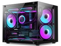 China Panoramic Design Computer Case 0.35mm SPCC Steel 5 X 12cm Fans Glass Panels On The Left And Front For Gamers Home office Users And DIY Enthusiasts. for sale