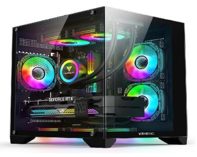 China Panoramic Design RGB Lighting Supports Micro-ATX/Mini-ITX Fits 330mm GPUs 4 Slots And 170mm CPU Coolers 6 Fan Mounts for sale