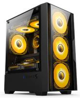 China Compatible With M-ATX/ITX Motherboards Dual-mode Installation 5-fan Layout Panoramic Side Lighting Computer Case For Mid-range Gamers for sale