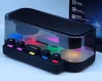 China 10W Power Black Bluetooth Speaker with 2400mAh/1200mAh/800mAh Batteries Supports TF/FM Playback and 32GB Memory Card for sale