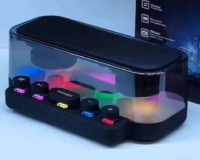 China 10W Power Black Bluetooth Speaker with 2400mAh/1200mAh/800mAh Batteries Supports TF/FM Playback and 32GB Memory Card for sale