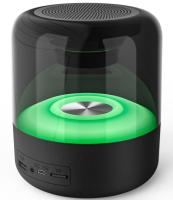 China Black Portable Speaker with 3.7V 1200mAh Battery Bluetooth TF Card FM Radio USB Drive and Dynamic Lighting Effects Perfect for sale