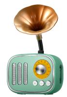 China Bluetooth Speakers Supports Bluetooth AUX TF Card And FM Radio Playback 1200mAh Battery Mini Retro Trumpet Design 125 × 66 × 205mm for sale