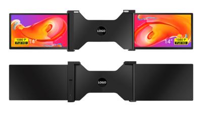 China Two 14-inch Panoramic Laptop Monitors Three-screen Setup With 25.3mm Thin Display Full HD IPS 16/9 Aspect Ratio for sale