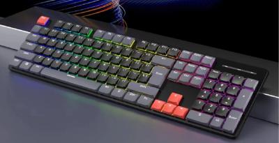 China Ergonomic Mechanical Keyboard With TYPE-C Full Keys Anti-ghost And Enhanced Two-Color Injection Molded Floating Keycaps for sale