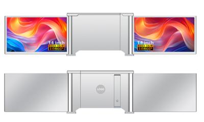 China Dual 14-Inch FHD Laptop Monitor Compatible With 13.5-16.5-Inch Laptops Dual Type-C Supporting Audio Video Mini HDMI HDR for sale