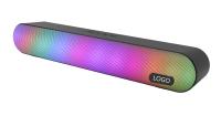 China Bluetooth 5.3 Dual 5W Speakers ABS+iron Mesh Material 1200mAh Battery RGB Lighting AUX/TF/FM/USB Inputs Hands-free Calling for sale