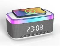 China Bluetooth Speaker Supports 15W Fast Charging Dual 52mm Speakers With 10W Output 1200mAh Lithium Battery Smart Clock for sale