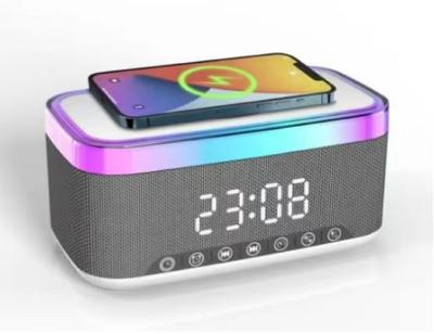 China Bluetooth Speaker Supports 15W Fast Charging Dual 52mm Speakers With 10W Output 1200mAh Lithium Battery Smart Clock for sale