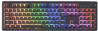China 104-Key Wired Keyboard Multimedia FN Keys Rainbow Light ABS + black Keycaps+ Silver Membrance 510g Lightweight Body for sale