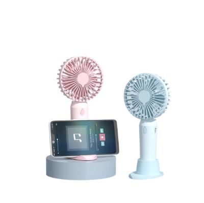 China ABS+PP Materials 3-Speed Type-C Rechargeable Mini Fan 6H Runtime 1200mAh Battery White Blue Pink for sale