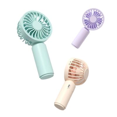 China Mini Handheld Fan 300mAh Battery 1H Battery Life Supports 1.5H Type-C Charging Switch Located On The Back Pink Blue Purple for sale