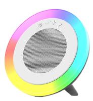 China White Tri-Mode Bluetooth Speaker 66MM 5W Output 1200mAh Battery Supports USB/TF/AUX Playback And RGB Lighting for sale