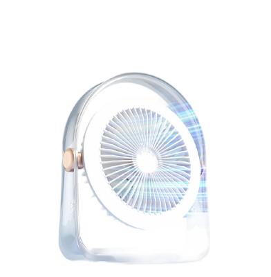 China Tri-color  White Gray Green Fan With PETG + Brushless Motor 1200mAh Battery 3-speed Wind 2-6W + 3-level Light Adjustment for sale