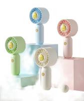 China 3-speed Portable Fan With Lany 500mAh Battery Type-C Fast Charging Select Fan In White / Green / Blue / Pink for sale