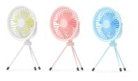 China ETEK 3-in-1 Portable Fan (Pink/Blue/White), 2000mAh battery (4H charge), ABS+PP+Steel material,Tripod/suspension/handheld 3 modes for sale